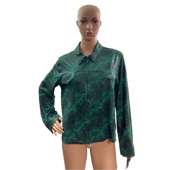Choices | Jackets & Coats | Choices Faux Snake Skin Jacket Green Black ...